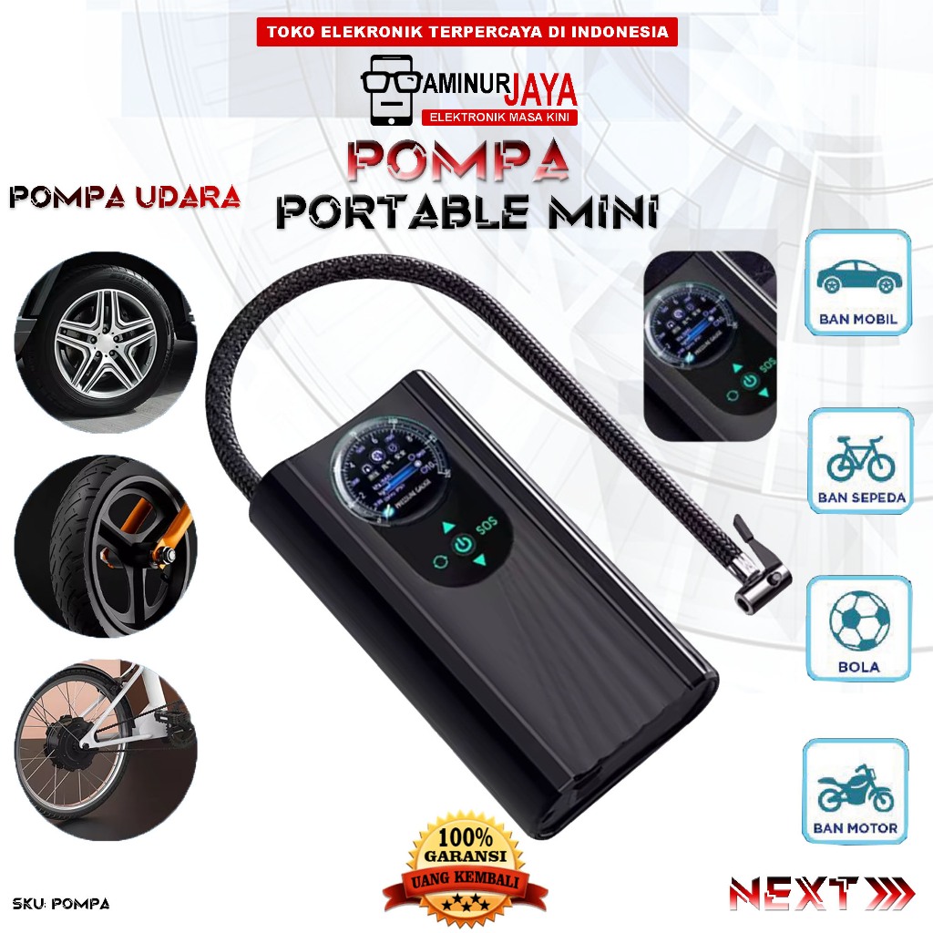 Jual Pompa Ban Mobil Elektrik Portable Car Wired Tire Inflator 120W ...