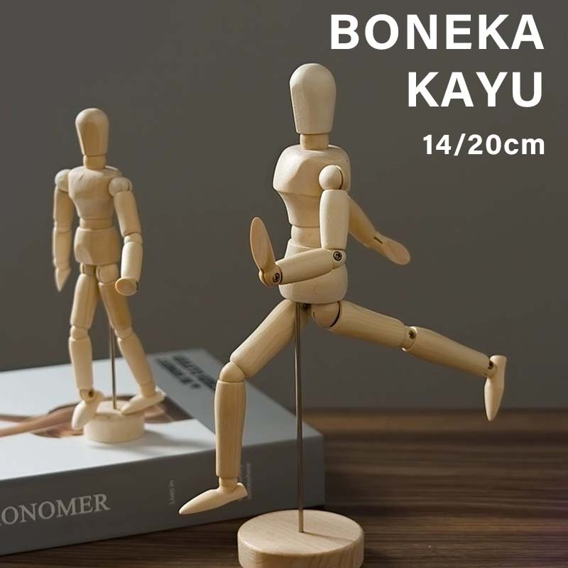 Jual Action Figure Model Wooden Human Manekin 5.5inch 8inch Manekin ...