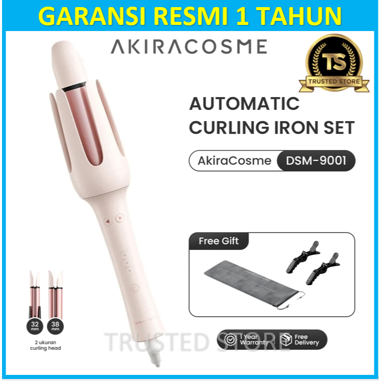 Jual Akiracosme Catokan Rambut Curly DSM-9001 Catok Keriting Otomatis 2 Set in 1 Akira Cosme ...