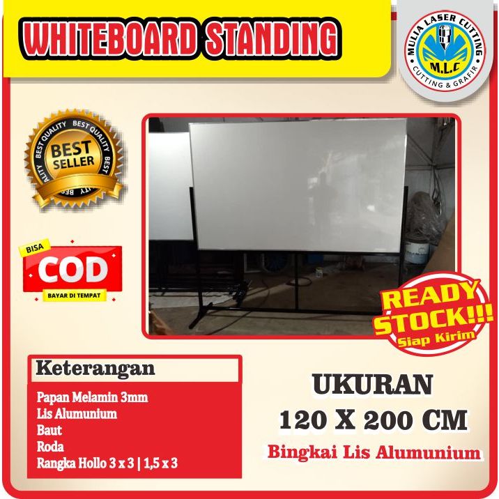 Jual PAPAN TULIS | WHITEBOARD STANDING 120x200cm | Shopee Indonesia