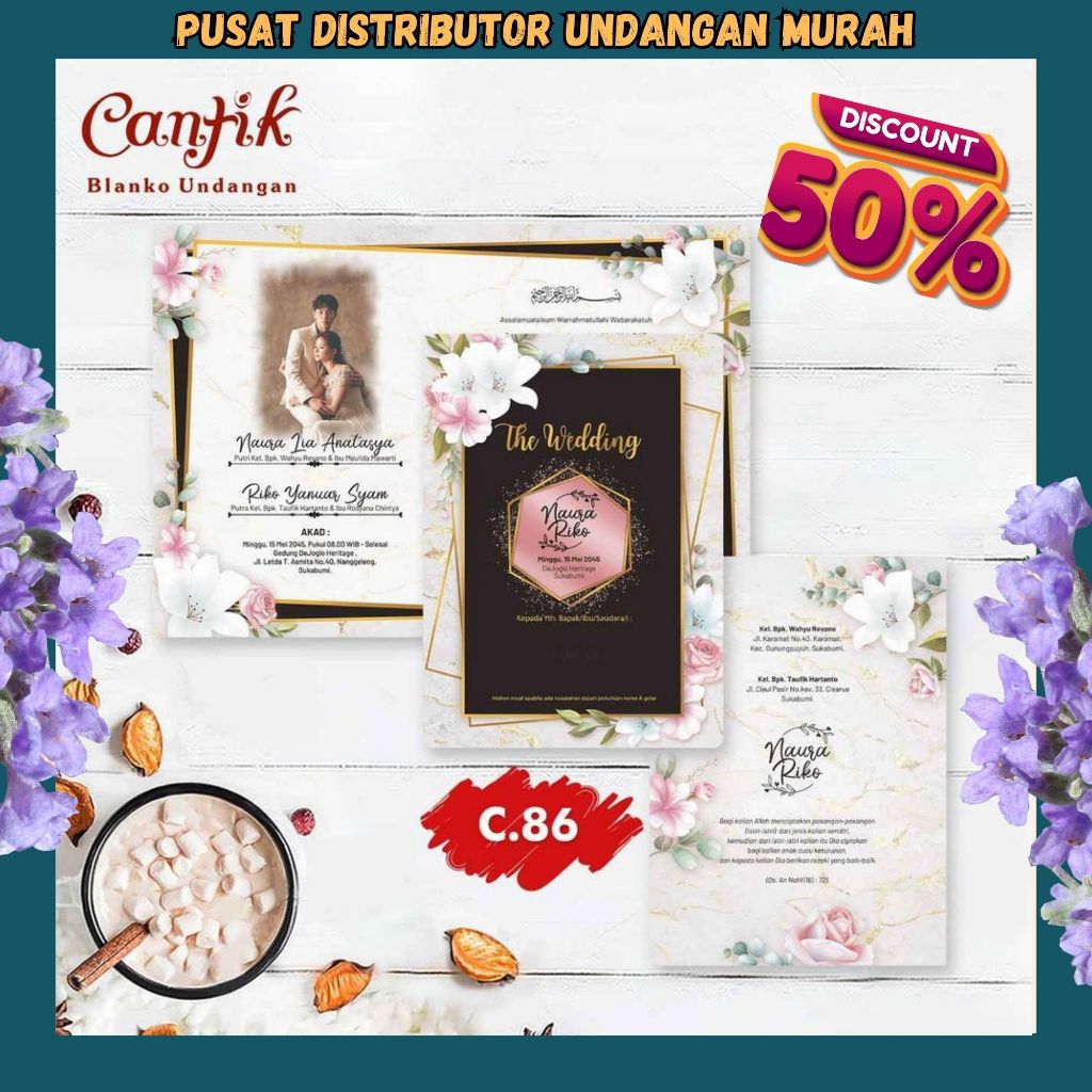 Jual Blangko Undangan CANTIK 86 | Blangko Undangan Murah | Blangko Undangan | Blangko Kosong ...