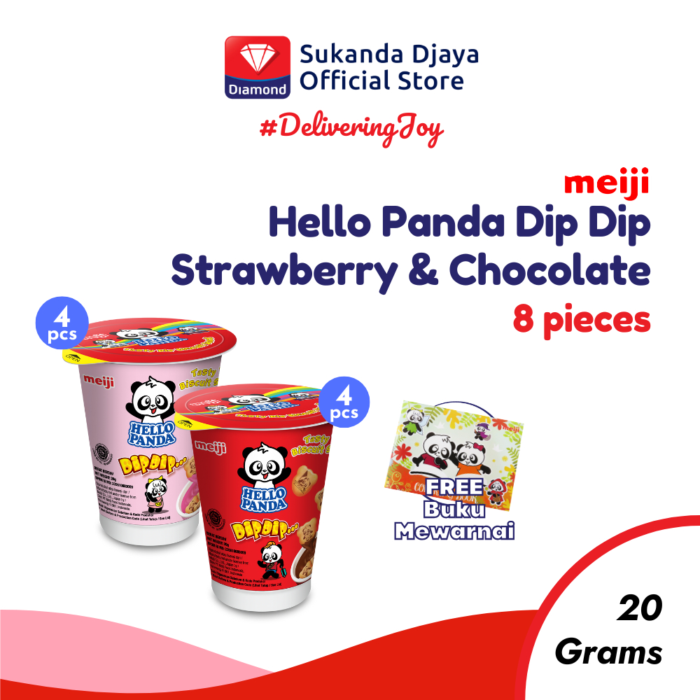 Jual Meiji Hello Panda Biskuit Dip Dip Chocolate Snack 20 Gr [ISI 5 PCS ...