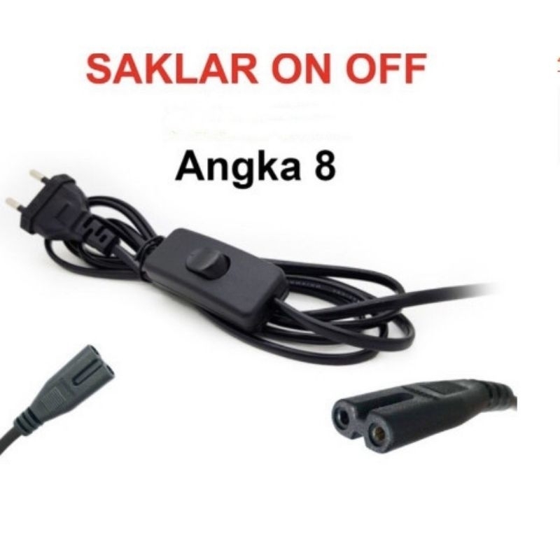 Jual KABEL POWER / KABEL ANGKA 8 / KABEL AC 220V / KABEL BUNTUNG / KABEL LISTRIK | Shopee Indonesia