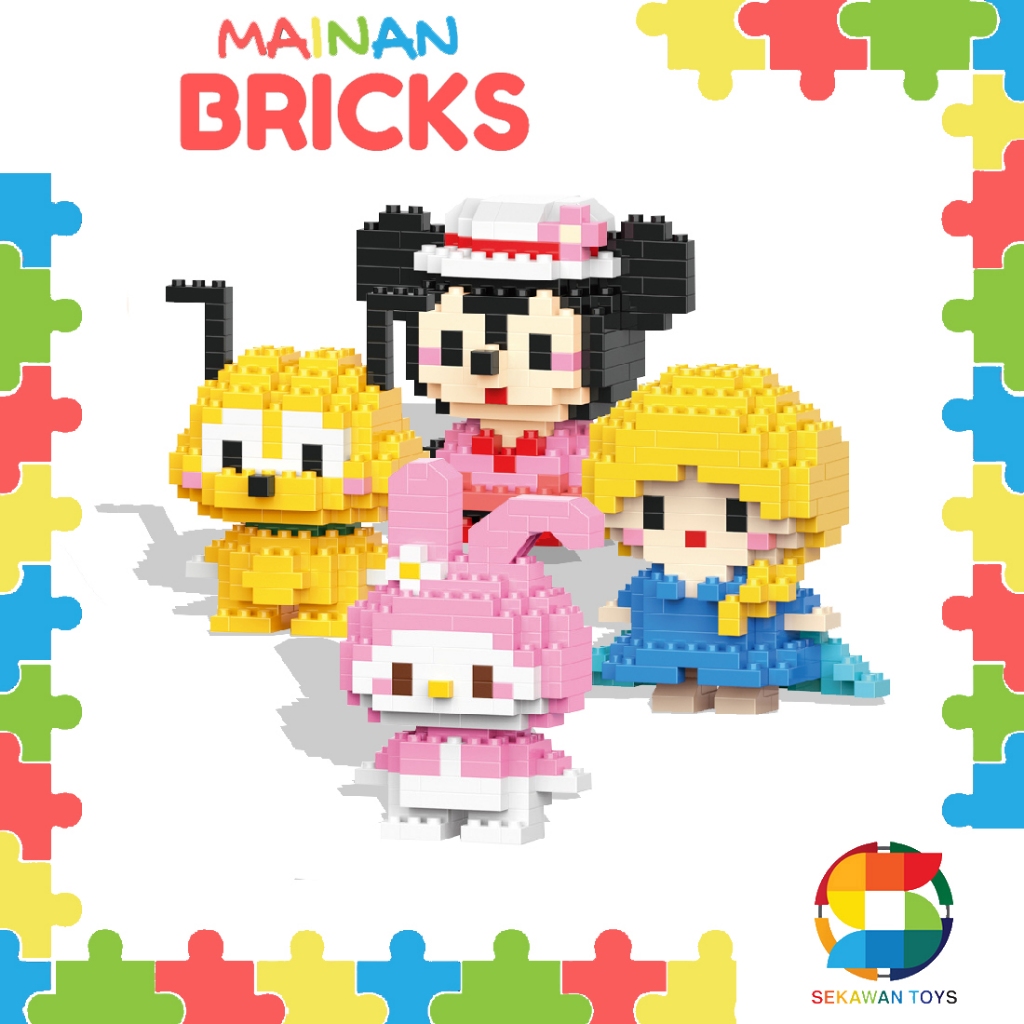 Jual Mainan Mini Brick Karakter / Balok Susun Mini / Building Box ...