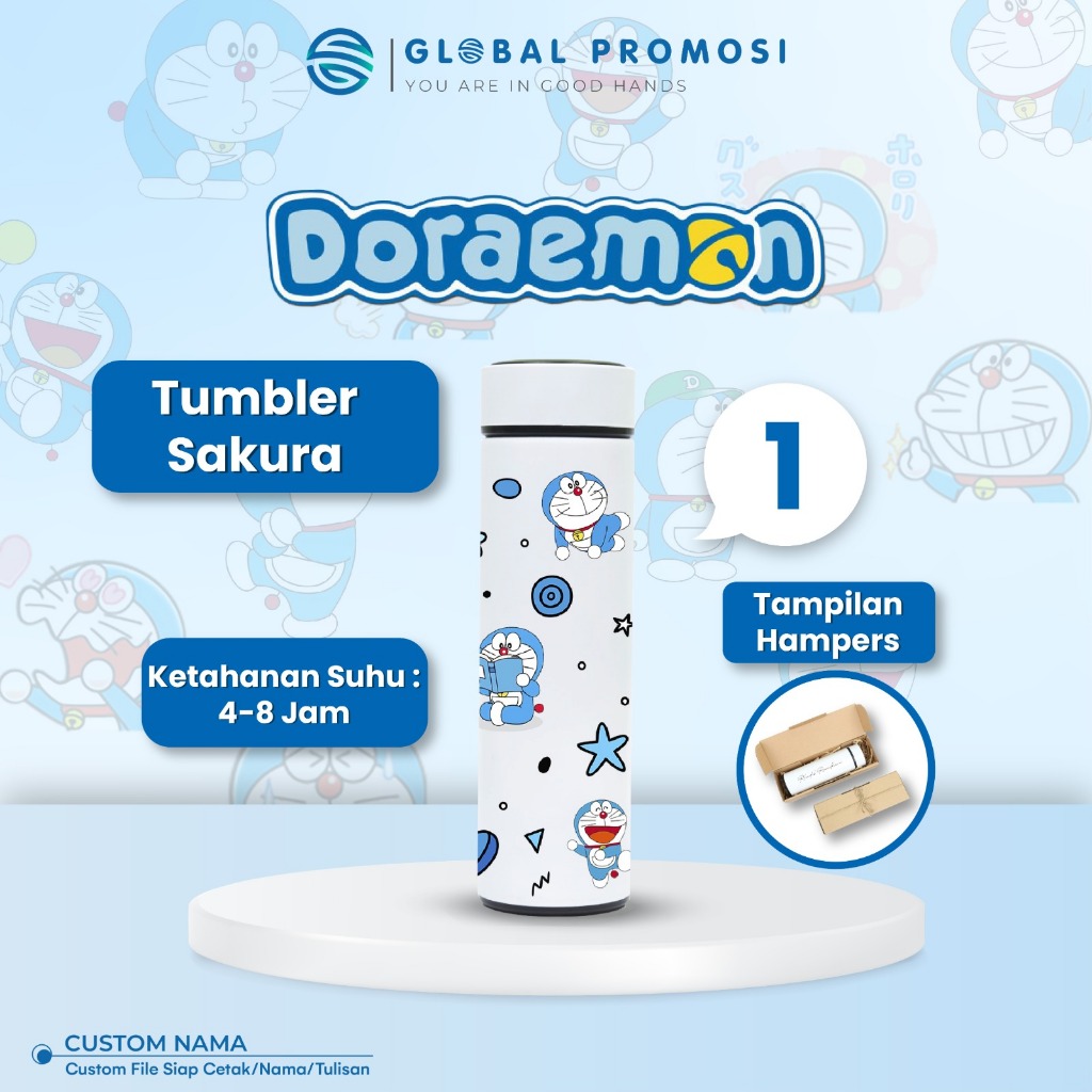 Jual DORAEMON Custom Tumbler Uv Printing Cetak Souvenir / Botol Minum ...