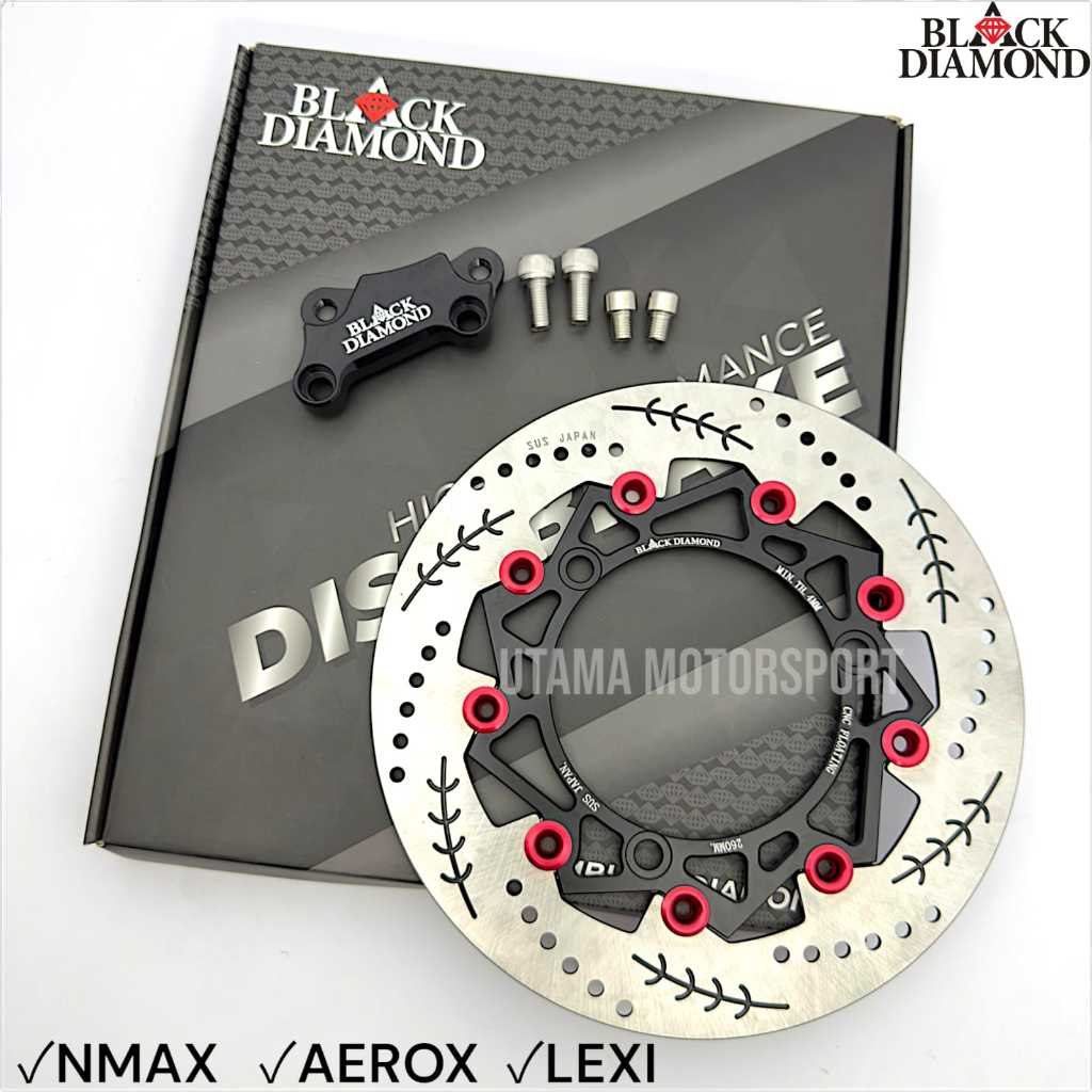 Jual Black Diamond Disc Piringan Rotor Depan Floating Tulang Ikan 260MM 4MM TH Pin Color Nmax ...