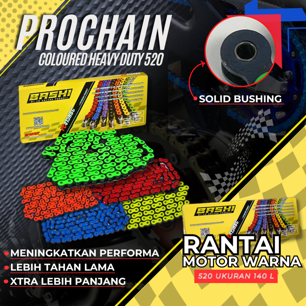 Jual BASHI RANTAI MOTOR WARNA HEAVY DUTY PANJANG 140L KLX CRF PROCHAIN ...