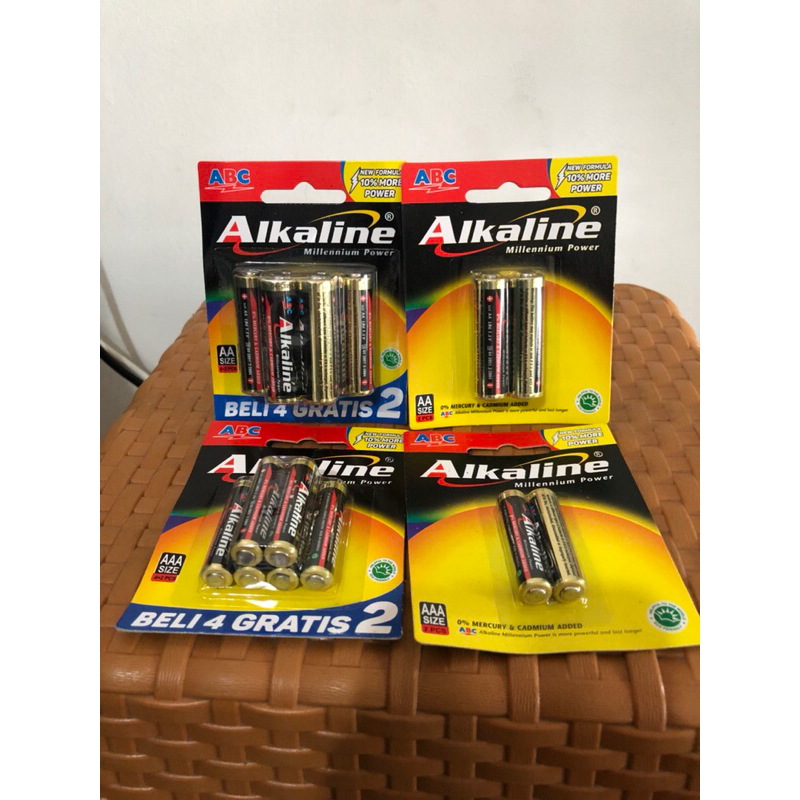 Jual Baterai Alkaline ABC HITAM AA2 dan AAA2 isi 2 dan isi 4 + 2 ...