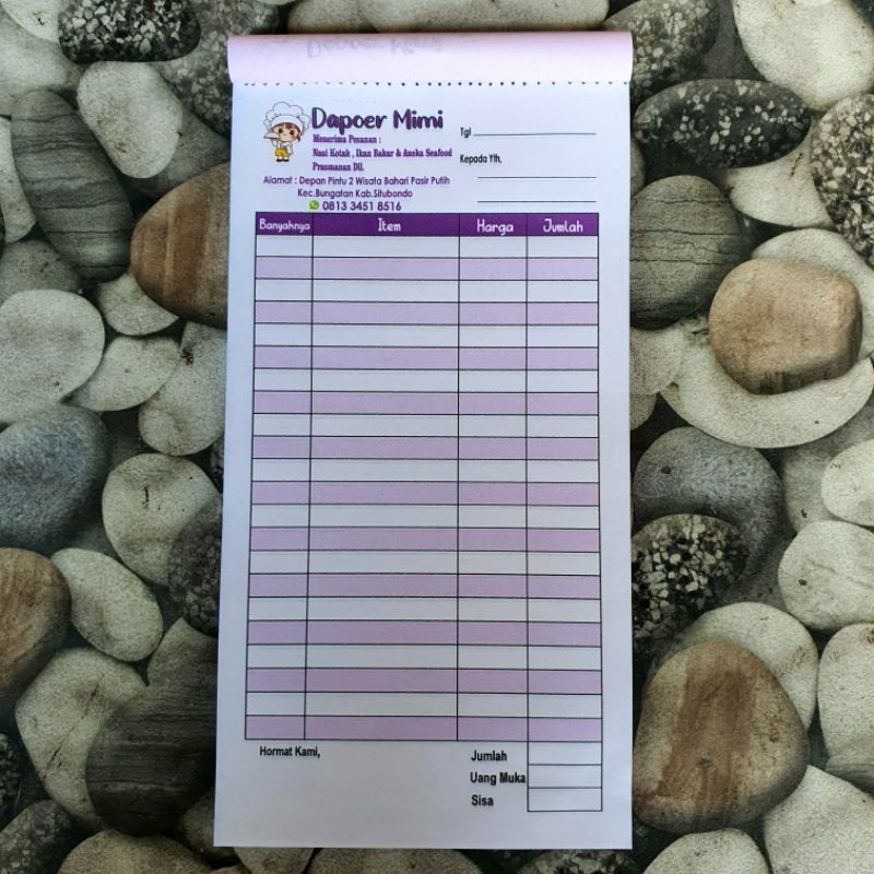 Jual nota 1/3 folio full warna SEMUA JENIS USAHA ( FREE DESAIN GRATIS ...