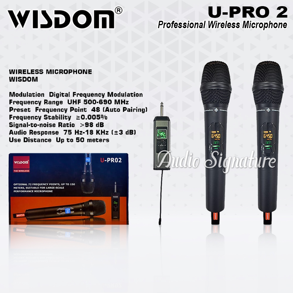 Jual Microphone Mic Wirelesss WISDOM U PRO 2 | UPRO 2 | U PRO 2 Handle Original | Shopee Indonesia