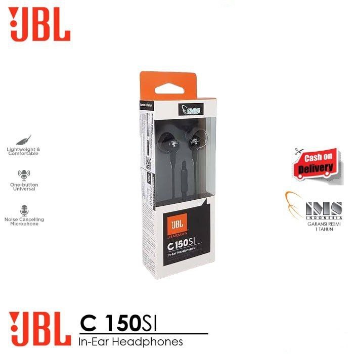 Jual JBL C150SI Hitam In-Ear Earphone cable with Mic - Garansi Resmi ...