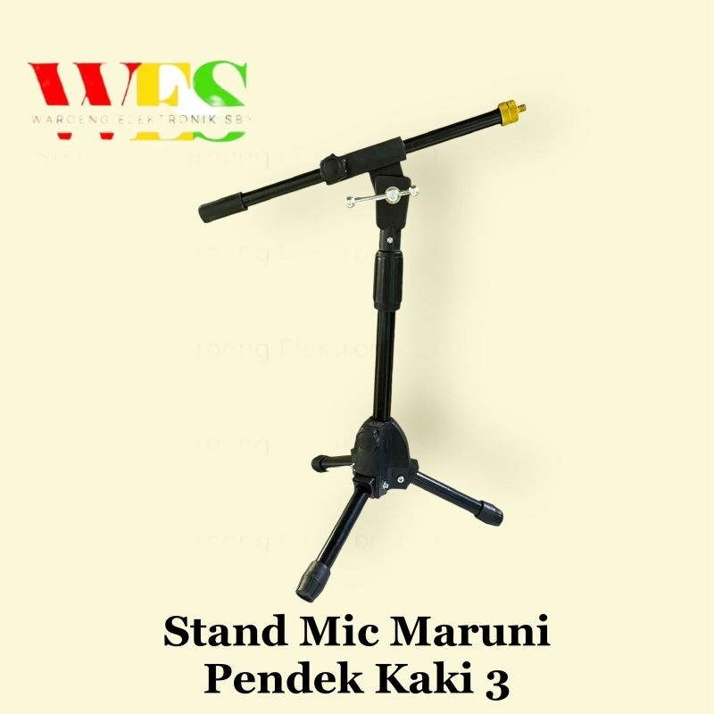 Jual STAND MIC MARUNI PENDEK HITAM K-3(PUTERAN BAUT BESI) BAHAN PLAT ...