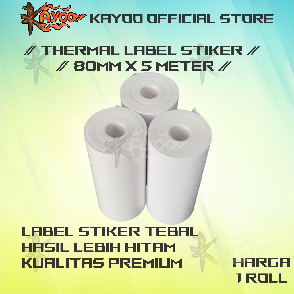 Jual Kertas Label Thermal Stiker 80mm x 6m TEBAL - 80mm x 5m TEBAL ...