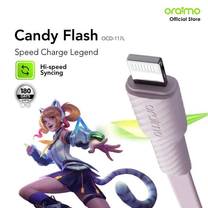 Jual Kabel Data Oraimo OCD-117L USB To Type Lightning 3A Speedy Charge ...