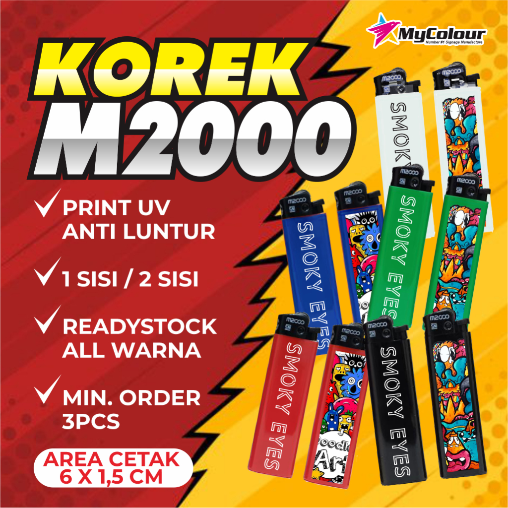 Jual KOREK API M2000 l KOREK COSTUM l CETAK PRINT UV 1 SISI 2 SISI ...