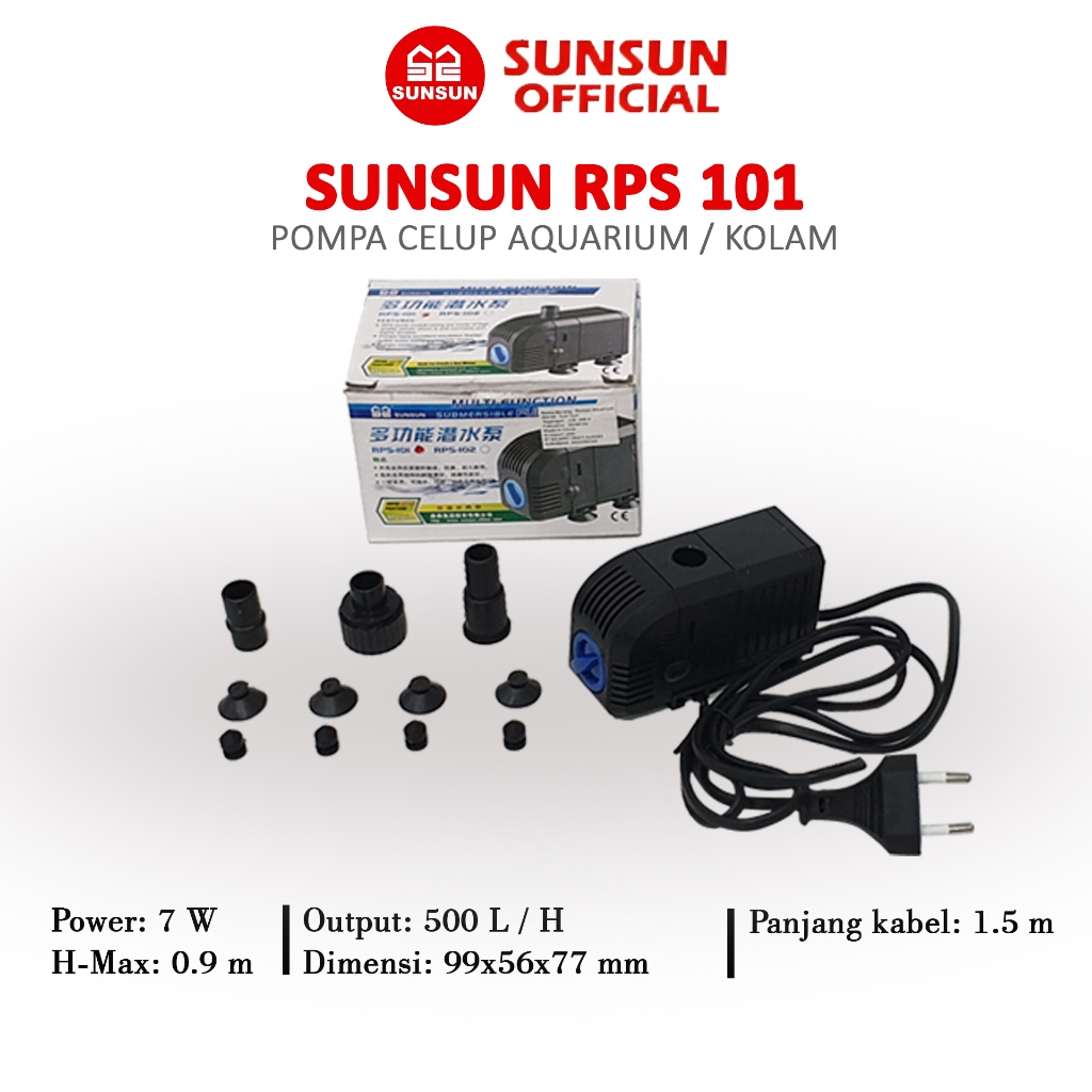 Jual SUNSUN RPS 101/102/103/104 Series Pompa Air Celup Kolam Aquarium ...