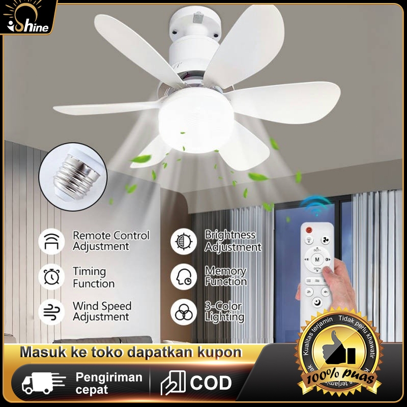 Jual 52CM Kipas Angin Plafon 40W 2in1 Lampu Kipas Angin LED E27 ...