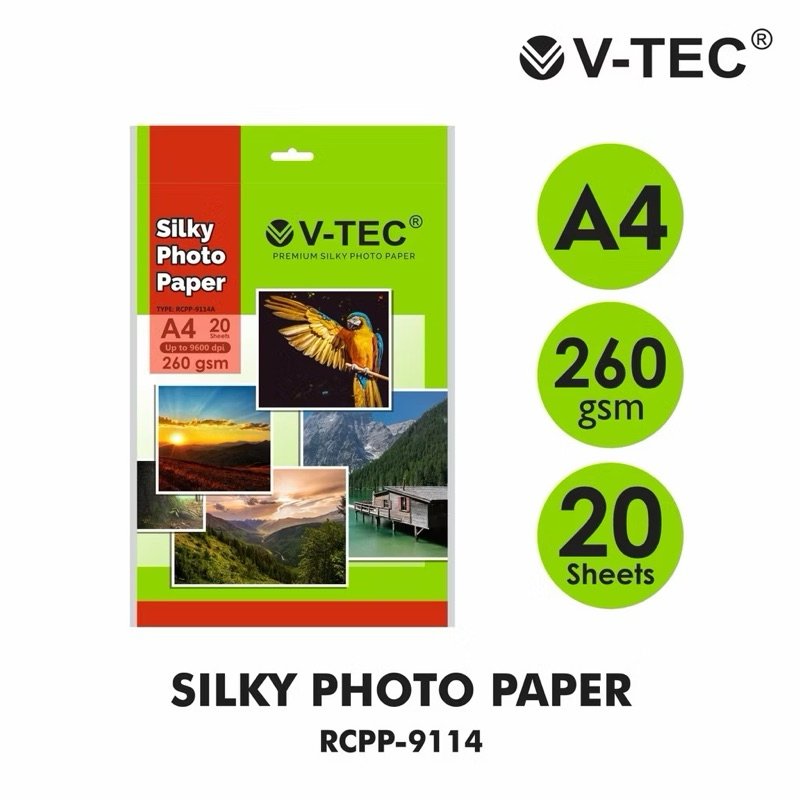Jual (1 Pack) Kertas Foto doff / Photo Paper v-tec - Silky A4 260gsm | Shopee Indonesia