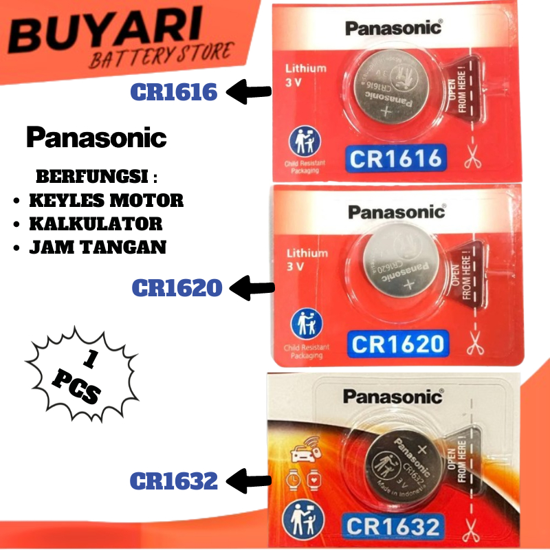 Jual Baterai Panasonic CR1632 CR1620 CR1616 Batre Cr1632 CR1620 CR1616 Batre Kancing ORIGINAL ...