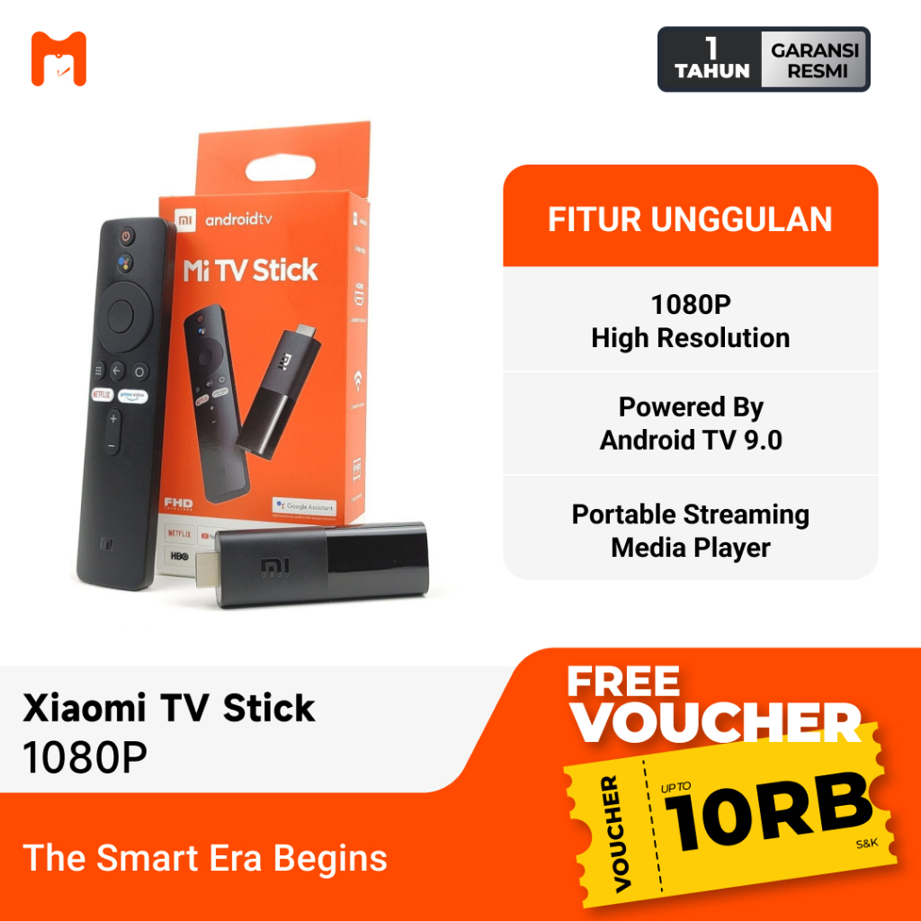 Jual Xiaomi TV Stick 1080P | Ram 1Gb Rom 8Gb | Android TV 9.0 | Support ...