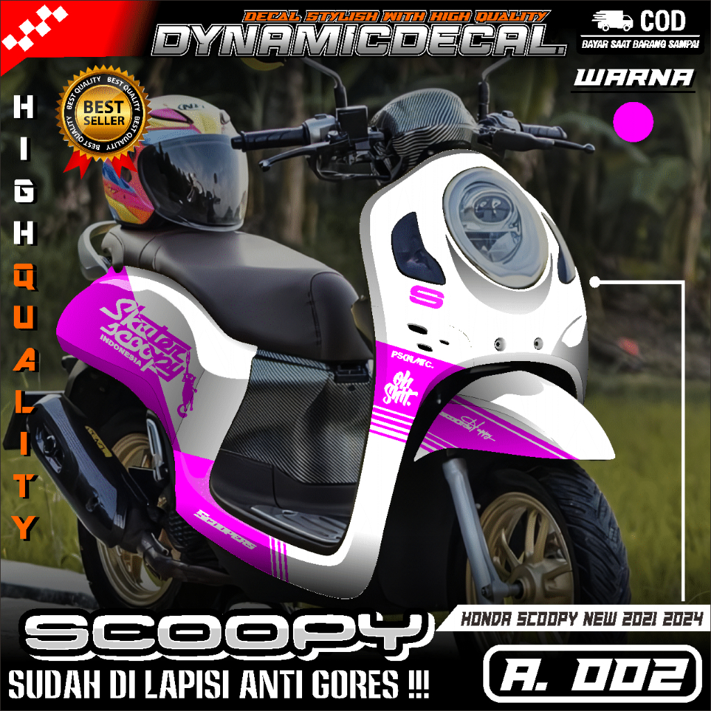 Jual (TERLARIS) COD TERBARU Decal Sticker Honda SCOOPY NEW 2021-2024 ...