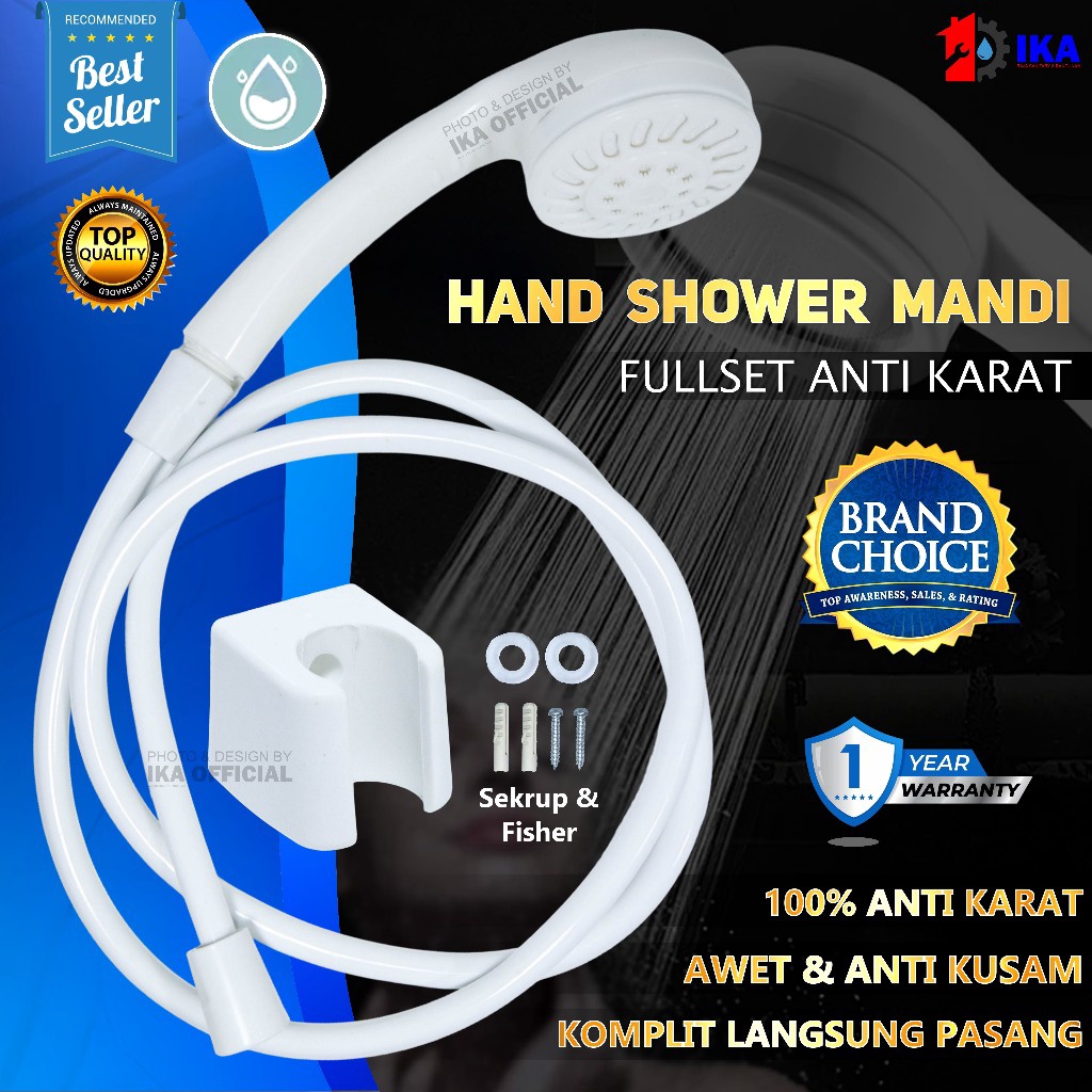 Jual Hand Shower White Deras Shower Kamar Mandi Set Selang dan Kepala ...