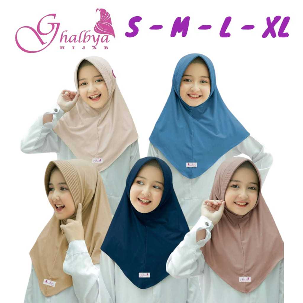 Jual Kerudung Sekolah Anak SD Jersey Umur 7 - 13 Tahun jilbab anak SD Bergo Instan Sekolah Anak ...