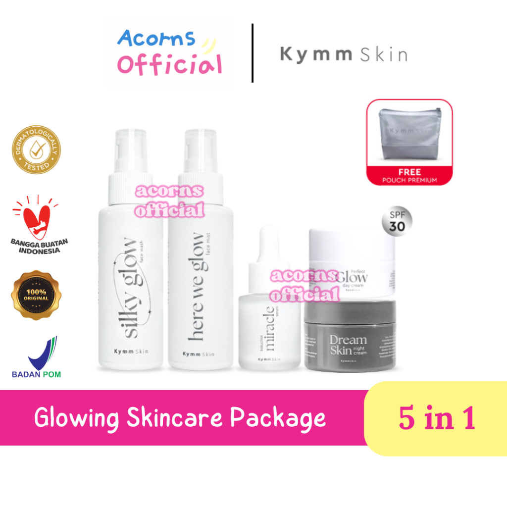 Jual KYMM SKIN 5PCS Paket Lengkap Glowing [Free Pouch, Face Wash, Face ...