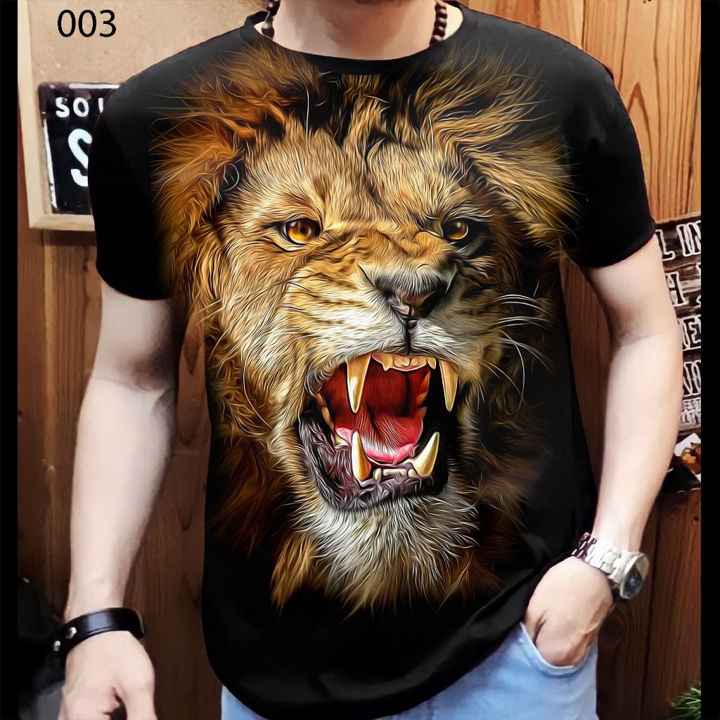 Jual Baju Kaos Pria Distro Gambar Singa Full / Cloter 1 Size JUMBO XXL ...