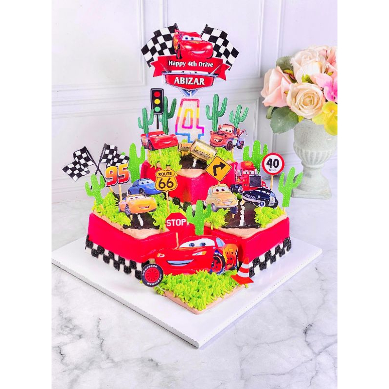 Jual kue ulang tahun anak birthday cars topper cake | Shopee Indonesia