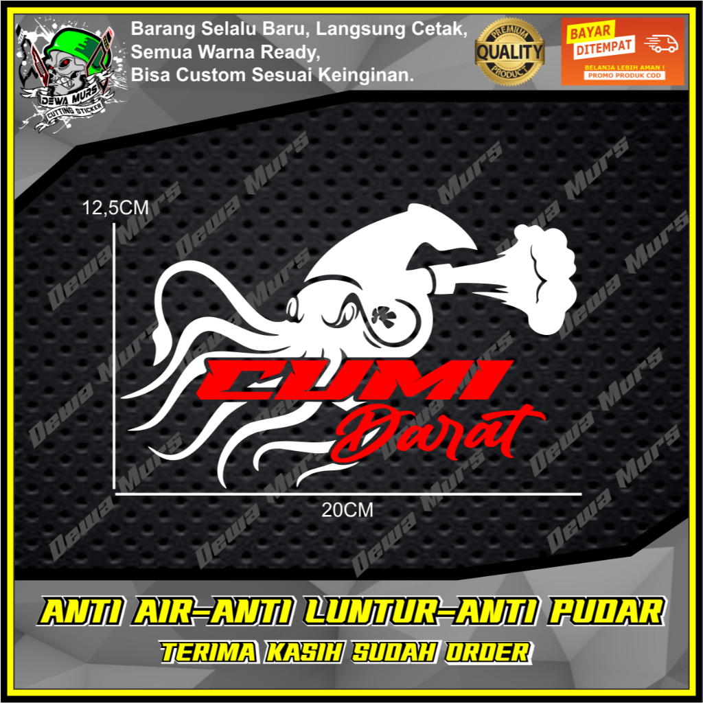Jual Cutting Sticker CUMI DARAT Sticker Cocok Buat Motor Dan Mobil ...