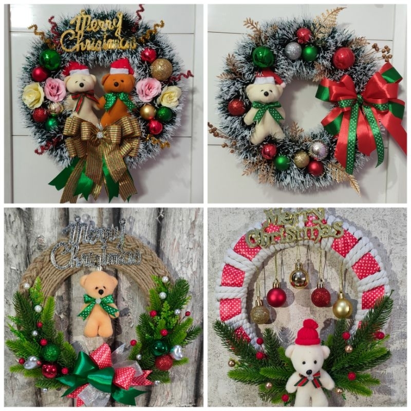 Jual DEKORASI KRANS NATAL WREATH KRANZ NATAL HIASAN PINTU | Shopee ...