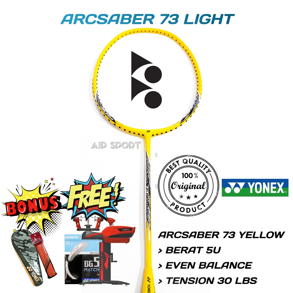 Jual Raket Badminton Yonex Original Arcsaber 73 Light Rudi Hartono | Shopee Indonesia