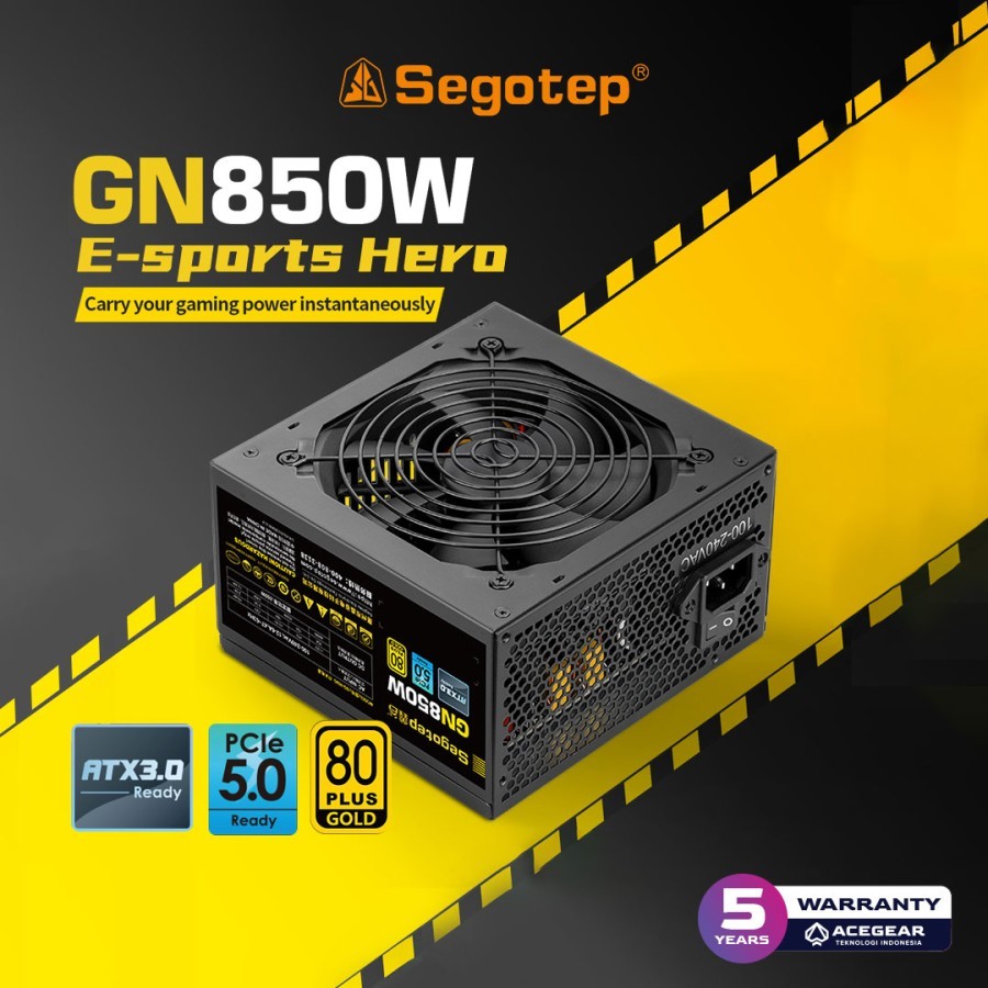 Jual Power Supply Segotep GN850W ATX 3.0 850Watt 80Plus Gold PSU Flat Cable Non Modular | Shopee ...
