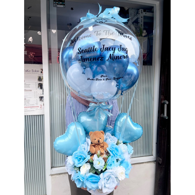 Jual [ HEARTILY BALLOON ] XXL BLOOM BOX + BEAR BUKET BALON BUNGA BUKET ...