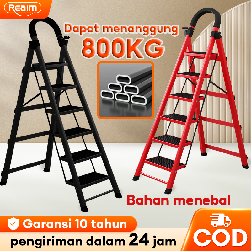 Jual （COD）Reaim Tangga 3/4/5/6 Step Rumah Lipat Tangga Lipat Aluminium ...