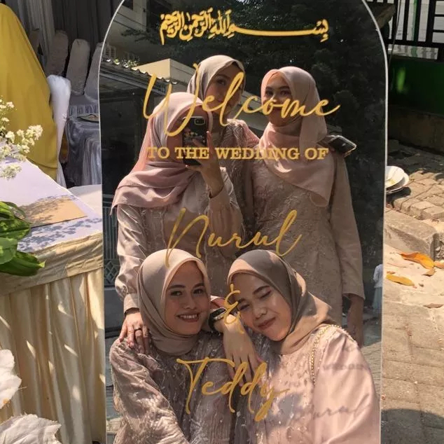 Jual Sticker Mirror wedding sign | Stiker cermin nikah | stnad mirror ...