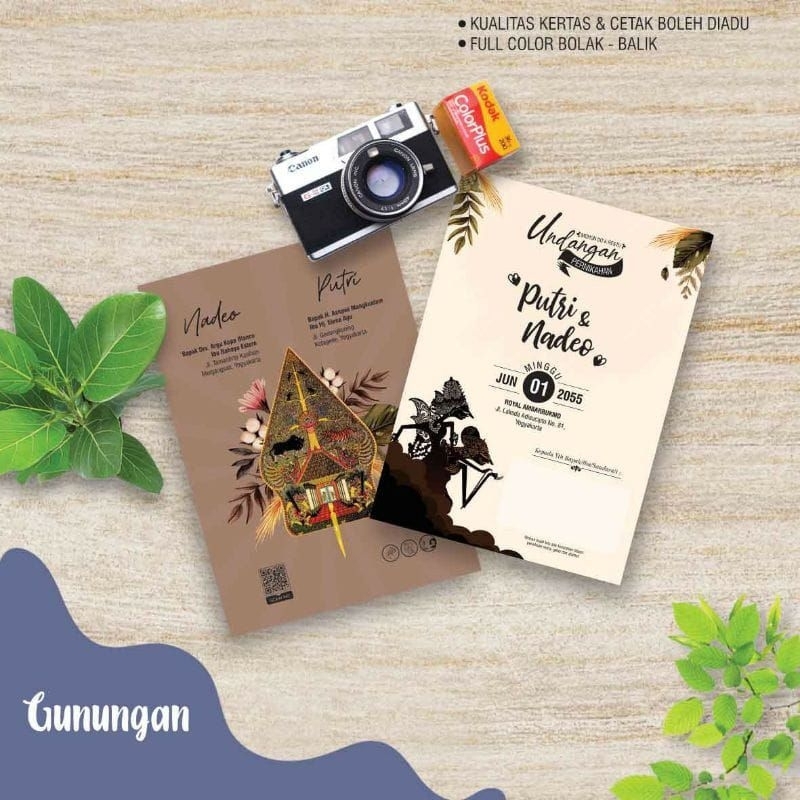 Jual Cetak Undangan Pernikahan Seri Wayang Full colour Lipat 3 | Shopee ...
