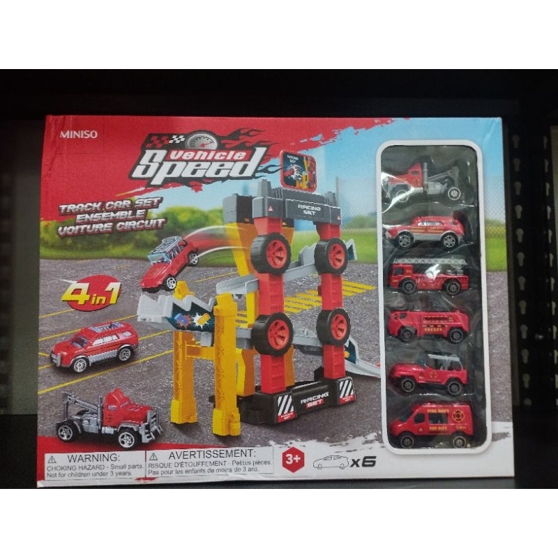 Jual Miniso Track Car Set - Fire engine & Engineering Vehicle (6pcs) | Shopee Indonesia
