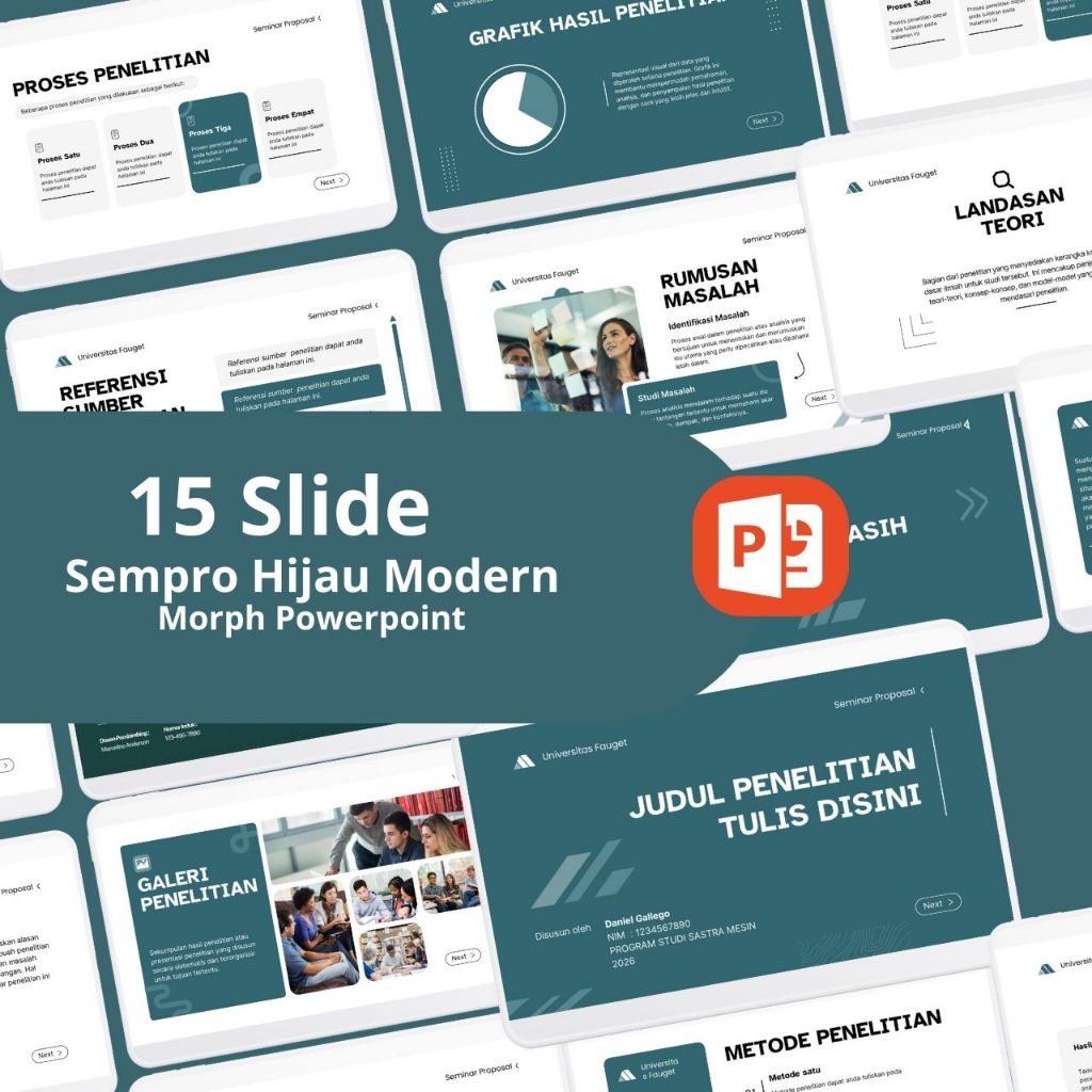 Jual Sempro Hijau Modern Powerpoint - Template Presentasi Profesional | PPT Morph Premium ...