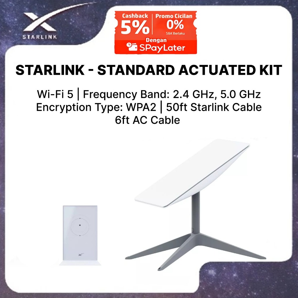 Jual STARLINK Standard Internet Kit Satellite Antenna & WiFi Router Kit ...