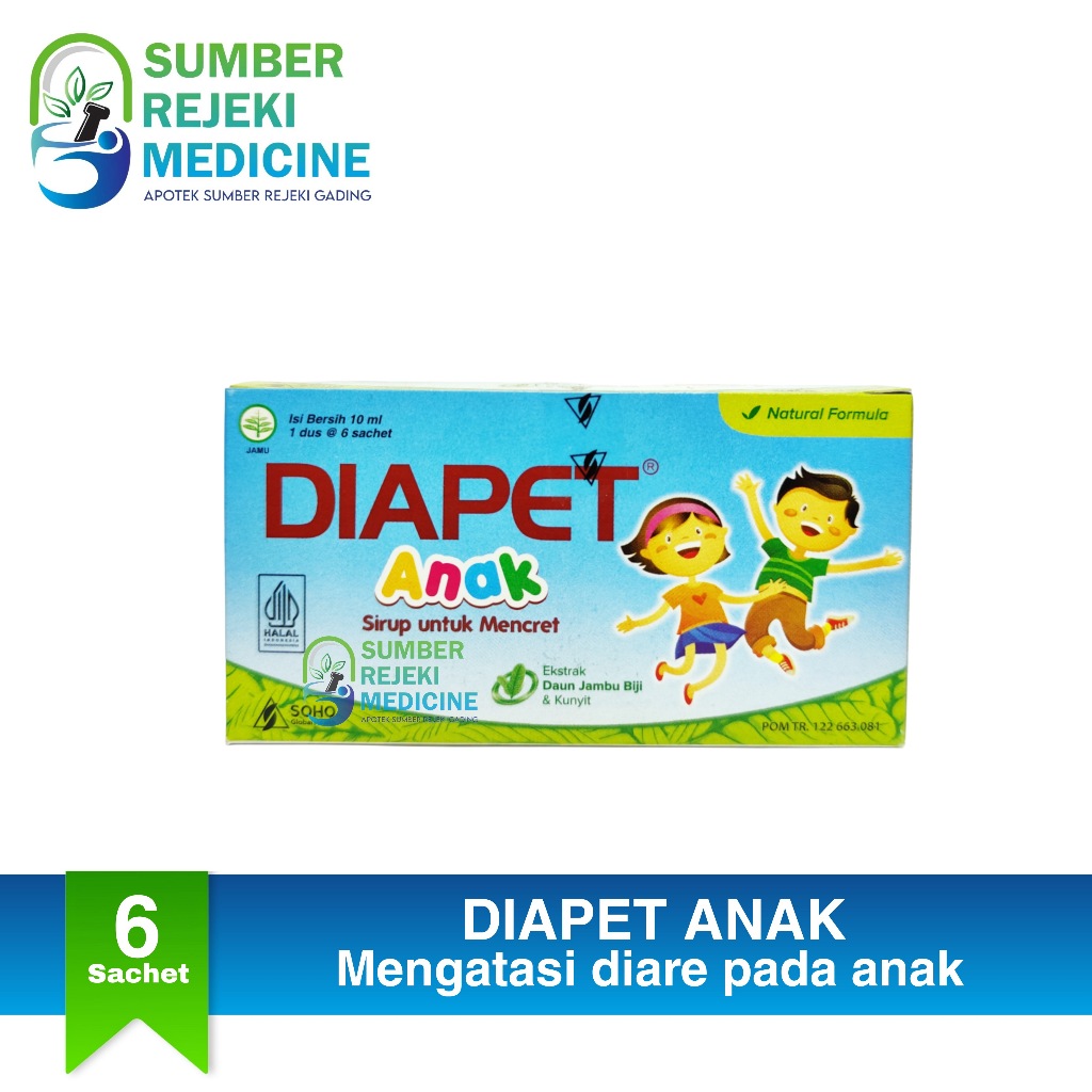 Jual Diapet Anak Sachet 10 Ml Box Isi 6 Sachet- Meredakan Diare Pada ...