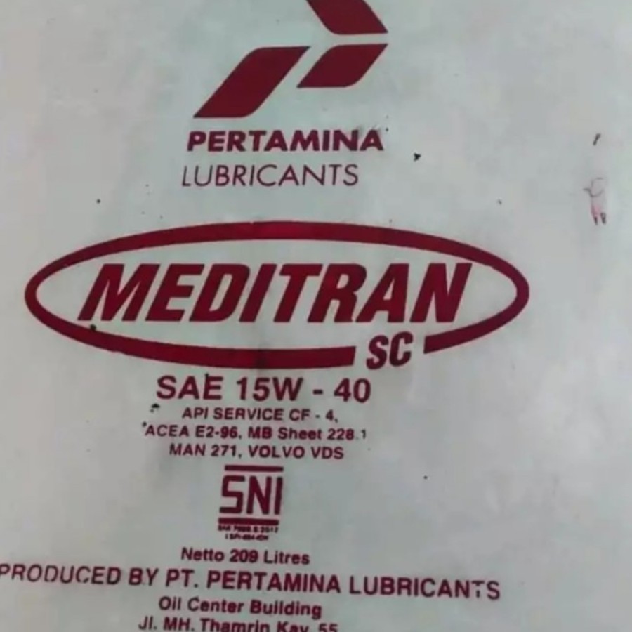 Jual OLI DRUM MEDITRAN SC SAE 15W-40 Pertamina oli mesin diesel ...