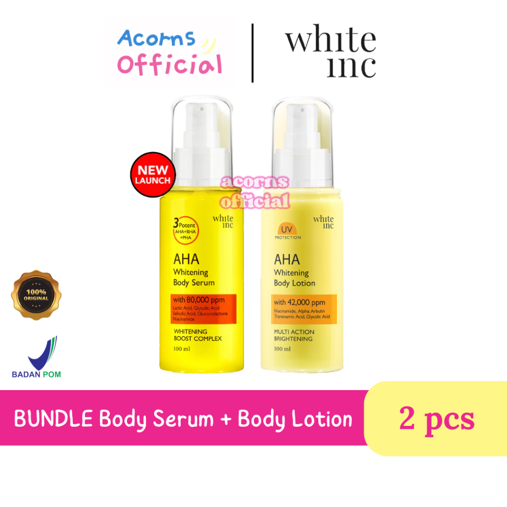Jual [BUNDLE] WHITEINC AHA Body Serum & Body Lotion to Whitening ...