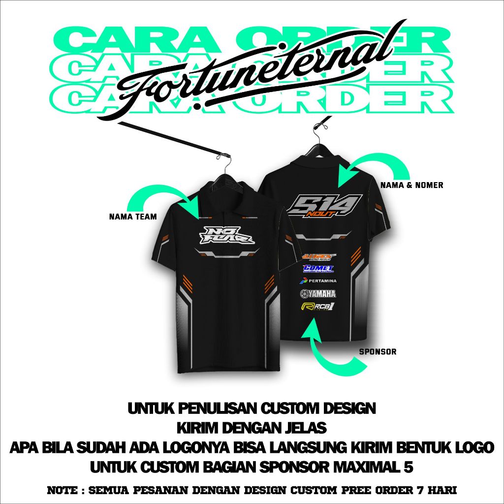 Jual FR011 Jersey Tema Racing Motif Simpel kaos Fortuneeternal | Shopee ...