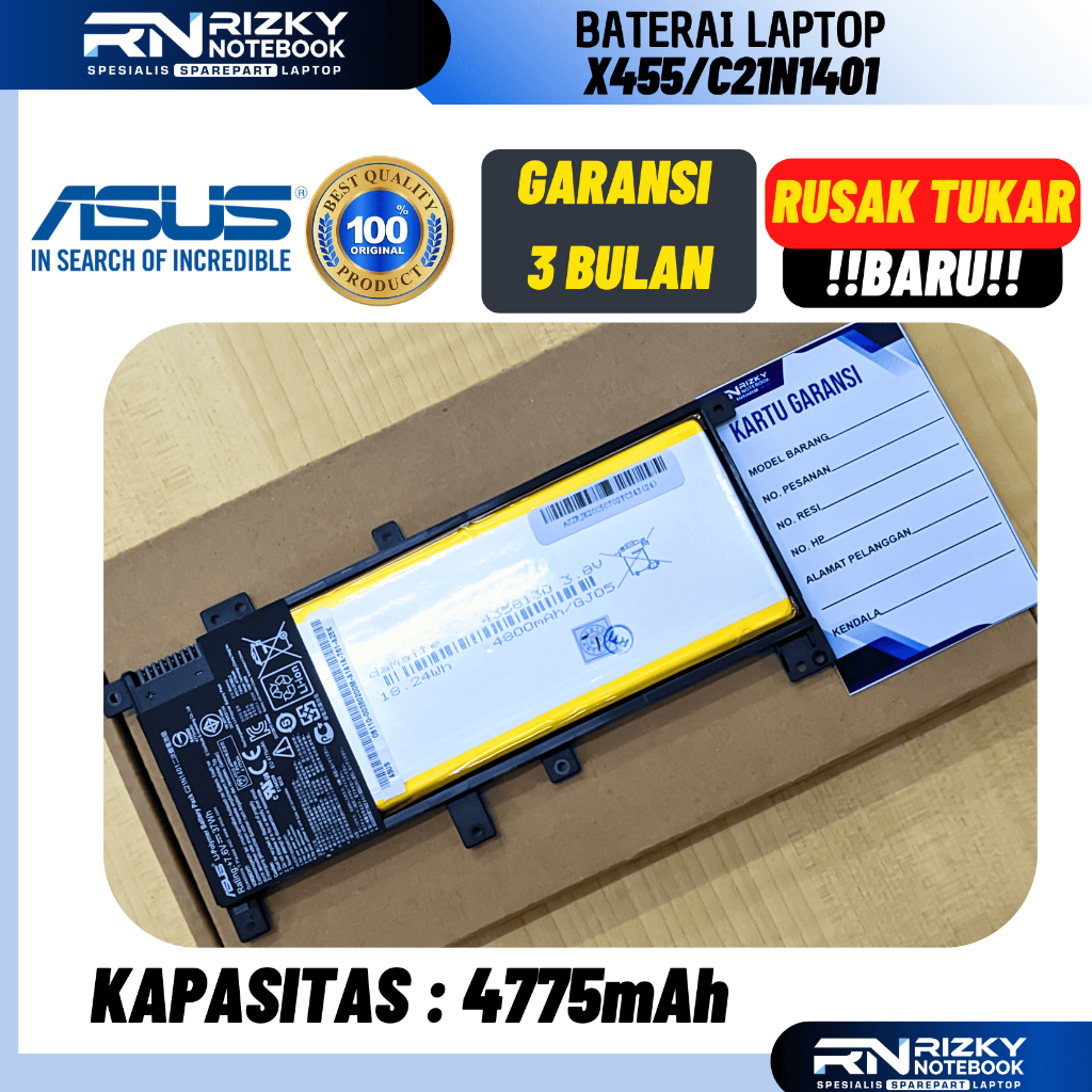 Jual Baterai Laptop ASUS A455L X455 X455L X455LA A455LD A455LN F455L ...