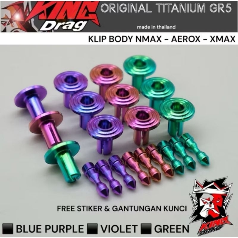 Jual Baut Body Klip TITANIUM Original Thailand Body Motor Nmax /Aerox ...