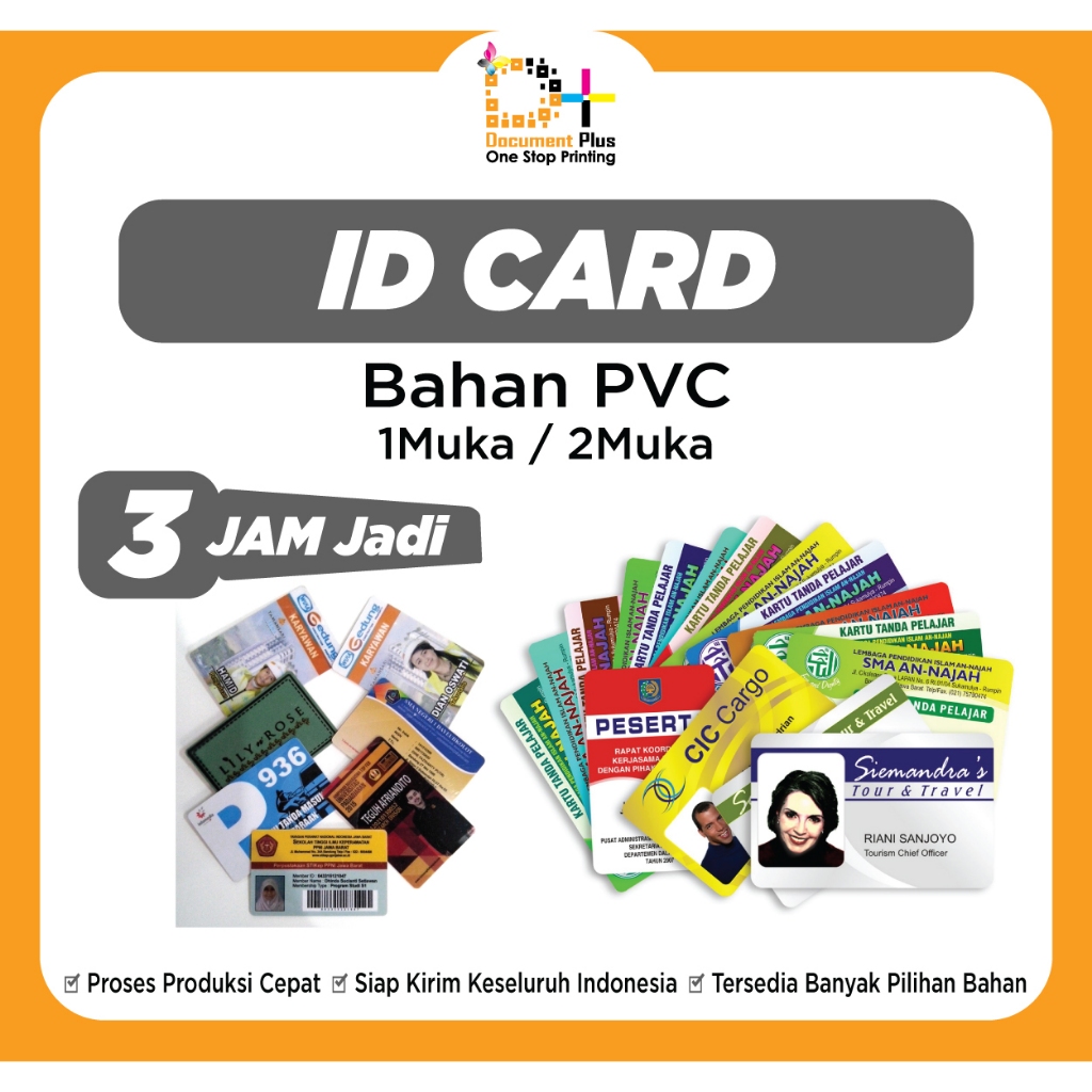 Jual Cetak ID Card / Plastic PVC / Kartu Member / ID Card Karyawan 1MUKA/2MUKA Print UV | Shopee ...