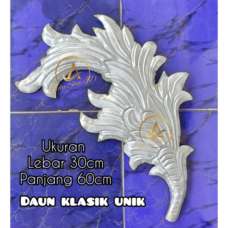 Jual ornamen daun klasik unik dua sisi muka ukuran 30x60cm bahan besi ...