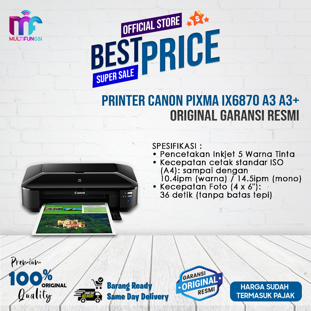 Jual Printer Canon Pixma iX6870 A3 A3+ Original Garansi Resmi | Shopee ...
